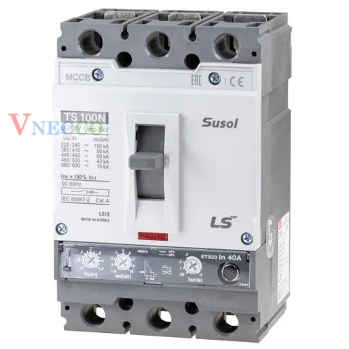 Aptomat Susol MCCB LS TS100N FMU100 3P 63A