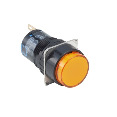 Nút nhấn có đèn màu hổ phách Ø16 IDEC AL6M-A14A